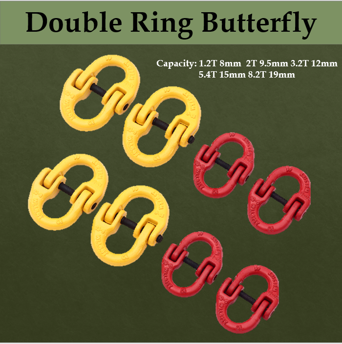 1T-8T Double Ring Butterfly Buckle Chain Sling Assembly Hammer Lock ...