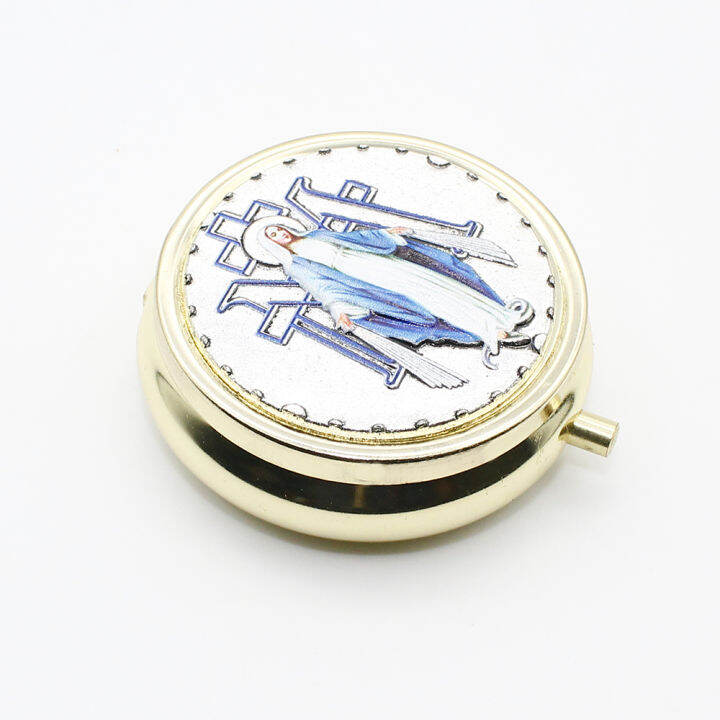 Brass Pyx Box - Virgin Mary, St Benedict, Communion, St Michael, Divine ...