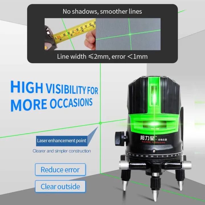 Taffware Waterpass Laser Ukur Bangunan Self Leveling Green Laser 2 Line ...