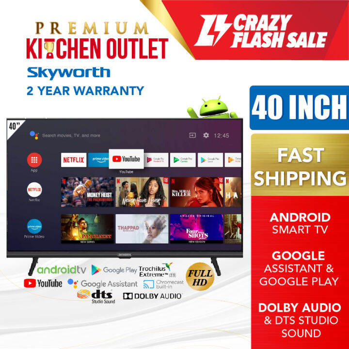 Skyworth 40 Inch 2K Android Smart TV 40STD6500 | Google Assistant ...