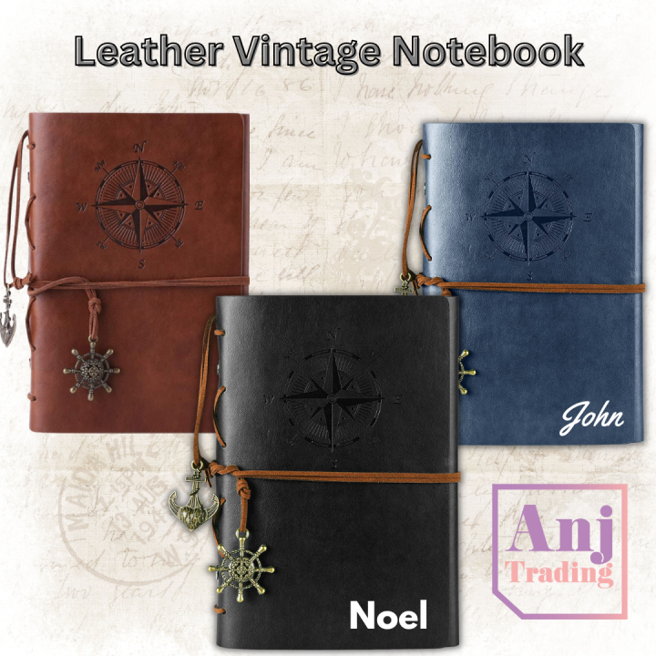 Leather Vintage Refillable Notebook Kraft Paper Travel Diary with ...