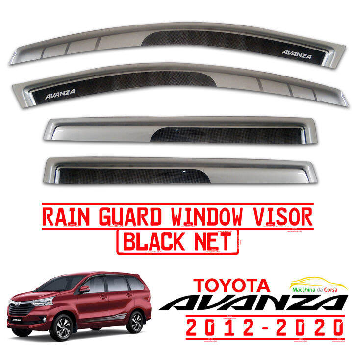 Toyota Avanza 2012-2020 Rain Guard Window Visor (Two Toned / Black Net ...