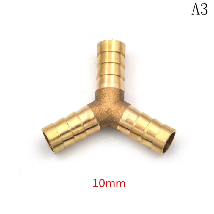 Bhece Brass Barbed "Y" Splitter Joiner Connector Pipe Fitting Air Fuel ...