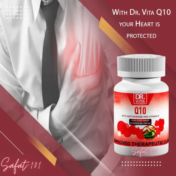 100% original, Dr. Vita Q10 With Nattokinase, (30 capsule 500mg) good for the heart proven safe ...