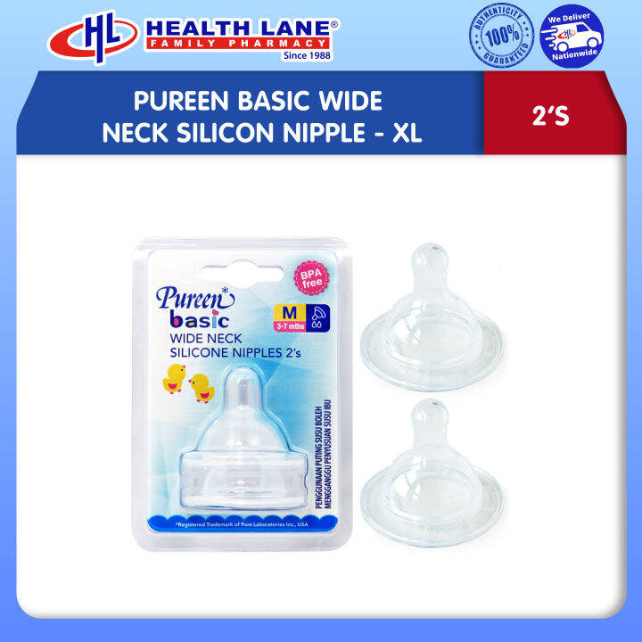 PUREEN BASIC WIDE NECK SILICON NIPPLE 2'S-XL | Lazada