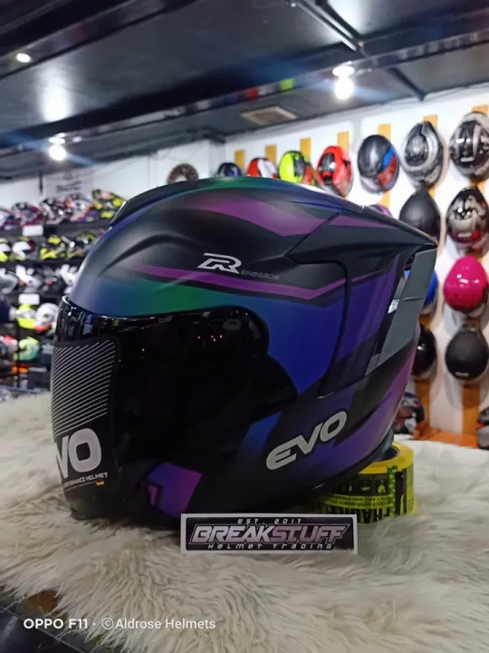 EVO RX5 Renegade Violet Halfface dual visor helmet | Lazada PH