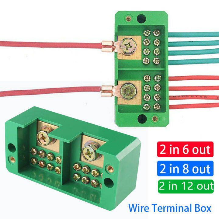 Single Phase 2 In 6 8 12 Out Wire Terminal Box Connector Block Wire Junction Box Household