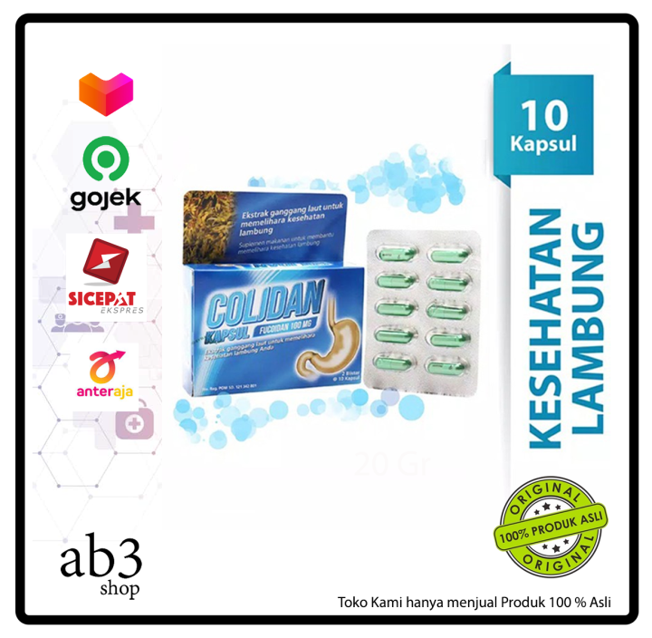 COLIDAN 100 MG / FUCOIDAN 100MG 1 STRIP X 10 KAPSUL KESEHATAN LAMBUNG ...