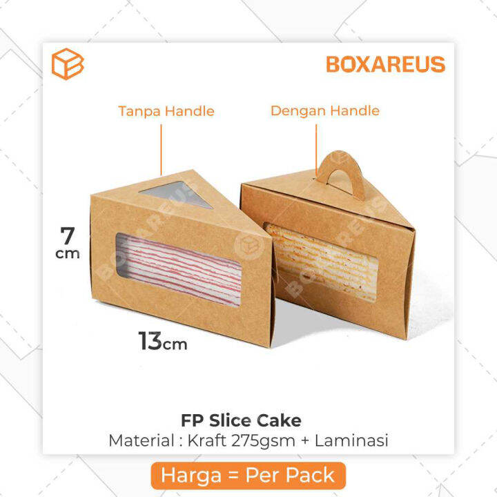 Cake Slice Box Packaging Segitiga Kemasan Kue Potong Mille Crepes Tart ...