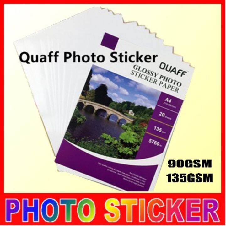Quaff Glossy Photo Sticker Paper 135/90gsm A4 Size 20 Sheets | Lazada PH