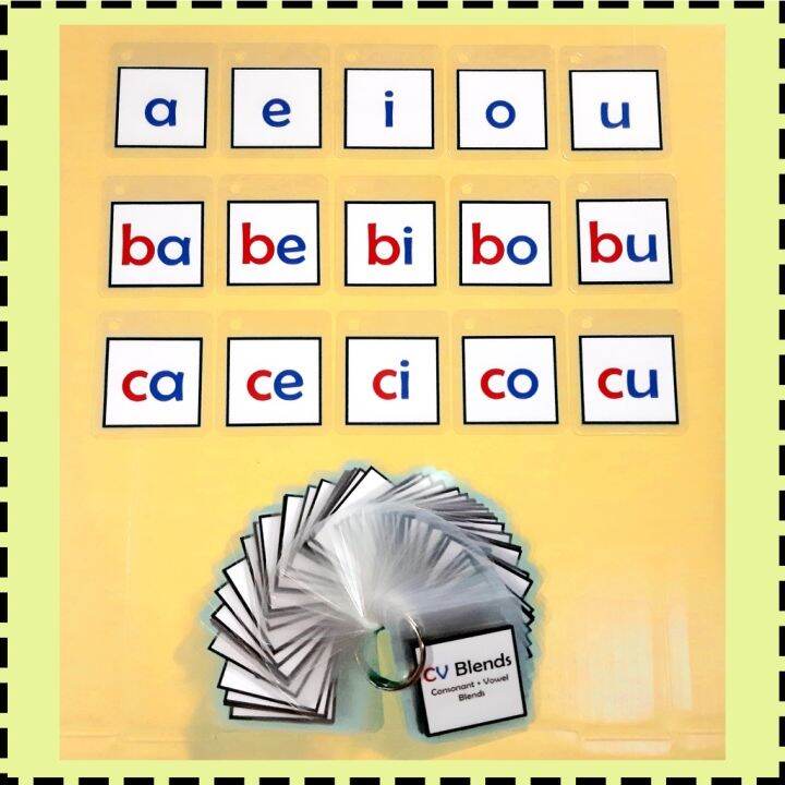CV (Consonant Vowel) Blends Mini Cards Laminated Reading Materials for ...