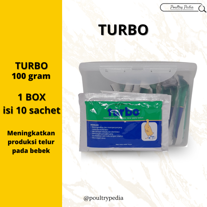 Turbo 100 gr per 1 box isi 10 sachet - vitamin bebek petelur tingkatkan ...