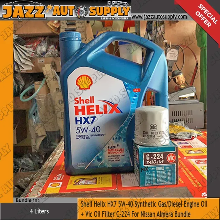 Shell Helix HX7 5W-40 Synthetic Gas/Diesel Engine Oil + Vic Oil Filter C-224 Bundle | Lazada PH