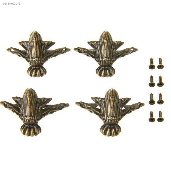 4Pcs 40x30mm Antique Wooden Box Feet Triangle Foot Corner Protection ...