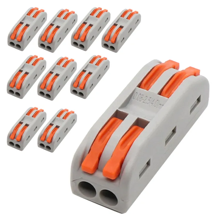 10 Pieces PCT2-2 Color Button Connector 2 In 2 Out Terminal Clip Quick ...