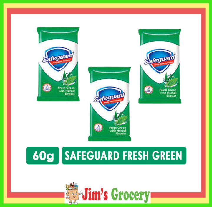 JIMS SAFEGUARD GERM PROTECTION SOAP FRESH GREEN 60G (BY 3) | Lazada PH