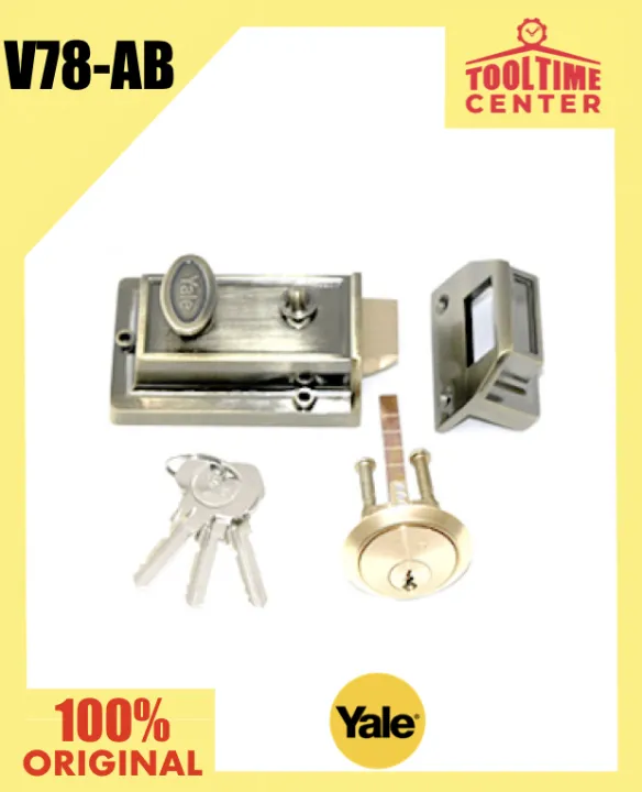 Yale Rim Lock Night Latch V78AB (Antique Brass) | Lazada PH