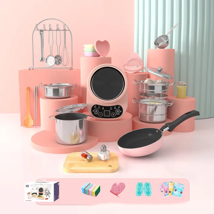 REAL Mini Cooking Kitchen Set Toys for Kids Boys and Girls with Free ...