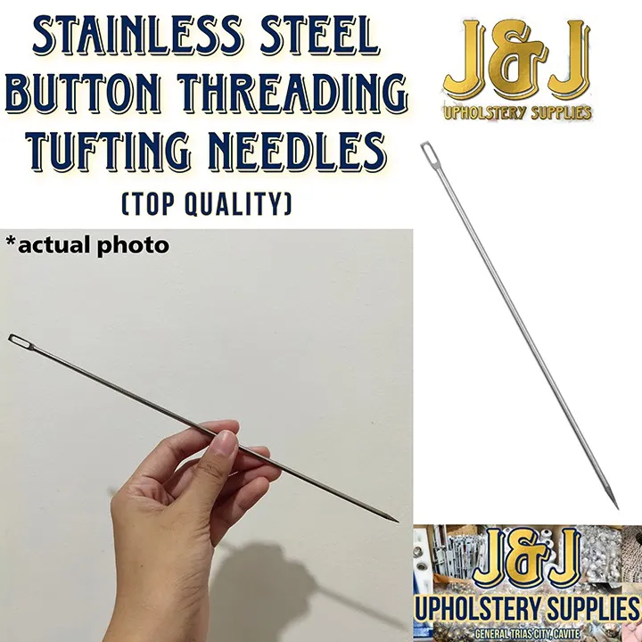 10 Inches Upholstery needle, Stainless Steel Button Threading Tufting ...