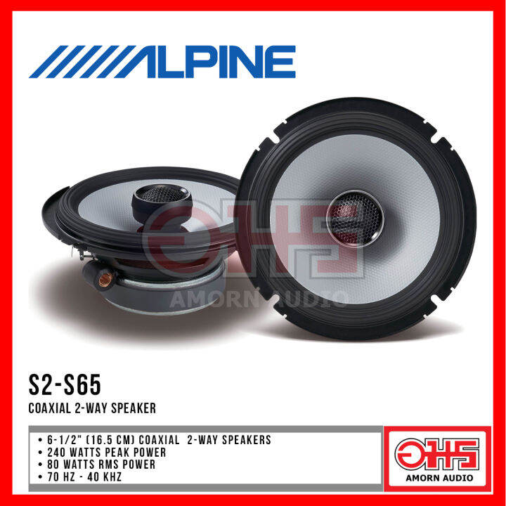 ALPINE S2-S65 รุ่นใหม่ S2-series ขนาด 6.5 นิ้ว COAXIAL 2-WAY SPEAKER ลำโพงชุดเริ่มต้นแบบ Hi-Res ...