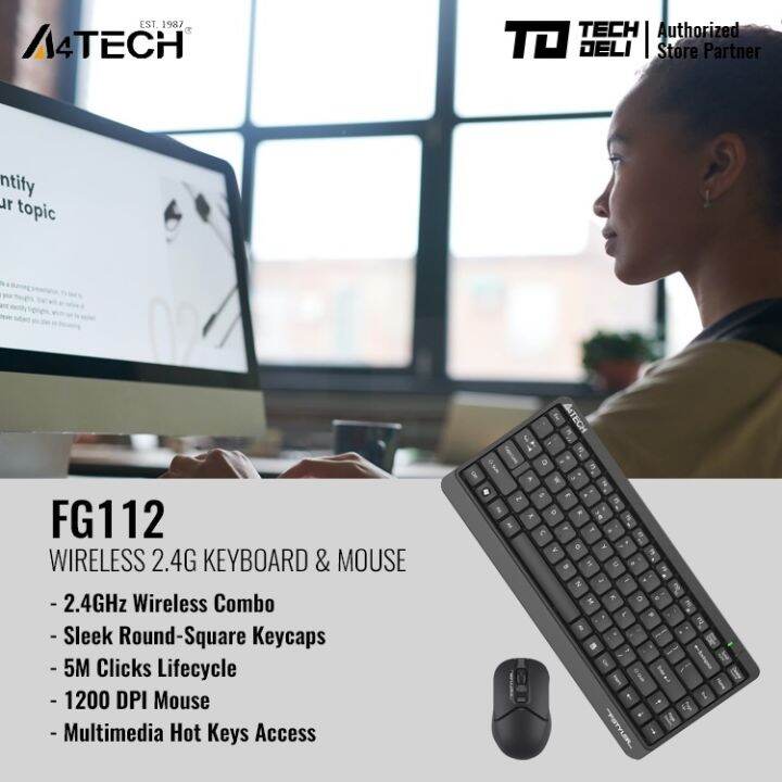 New 2023 A4Tech FG1112 Wireless Keyboard Mouse Combo 2.4GHz Wireless ...