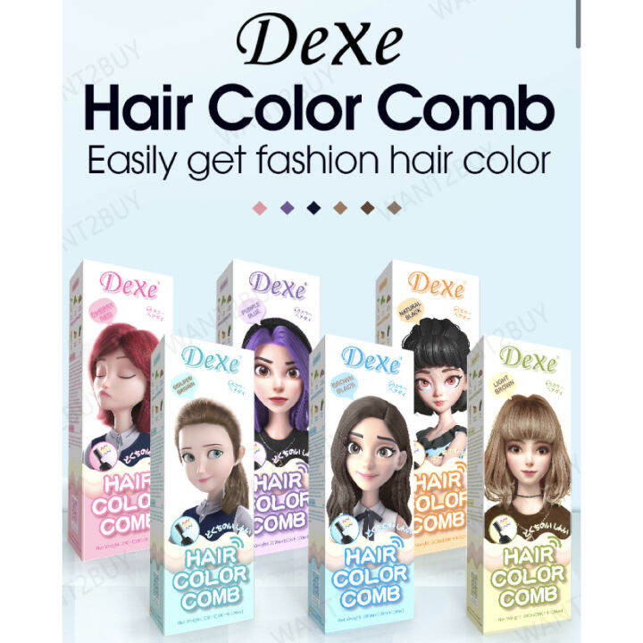 DEXE Hair Color Comb 200ml Exp:08/25 Golden Brown Black Cherry ...