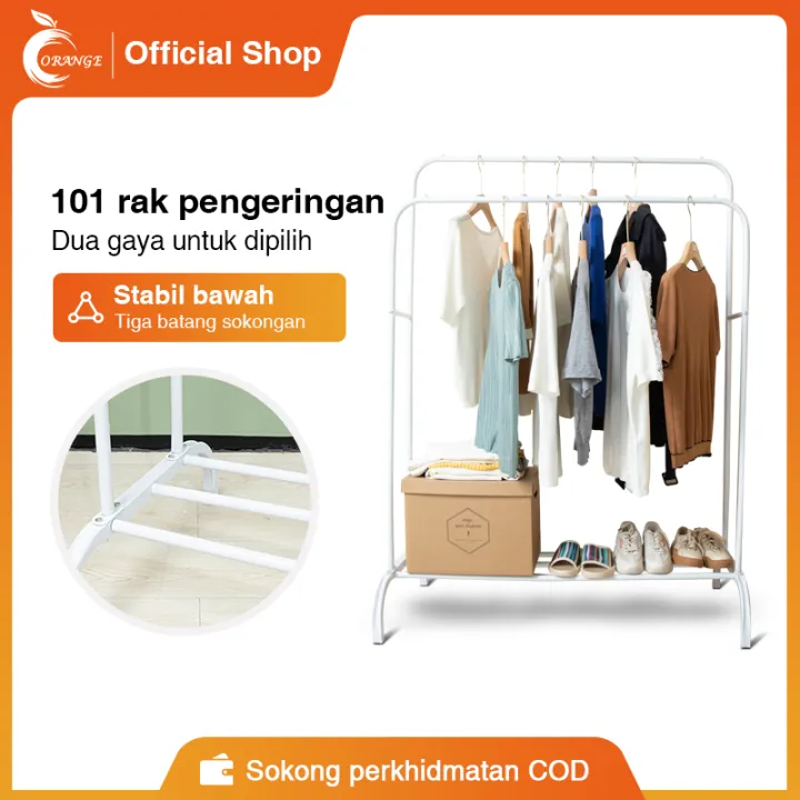 ORANGE Penyangkut Pakaian Rak Strong Cloth Hanger Simple Clothes Hanger ...