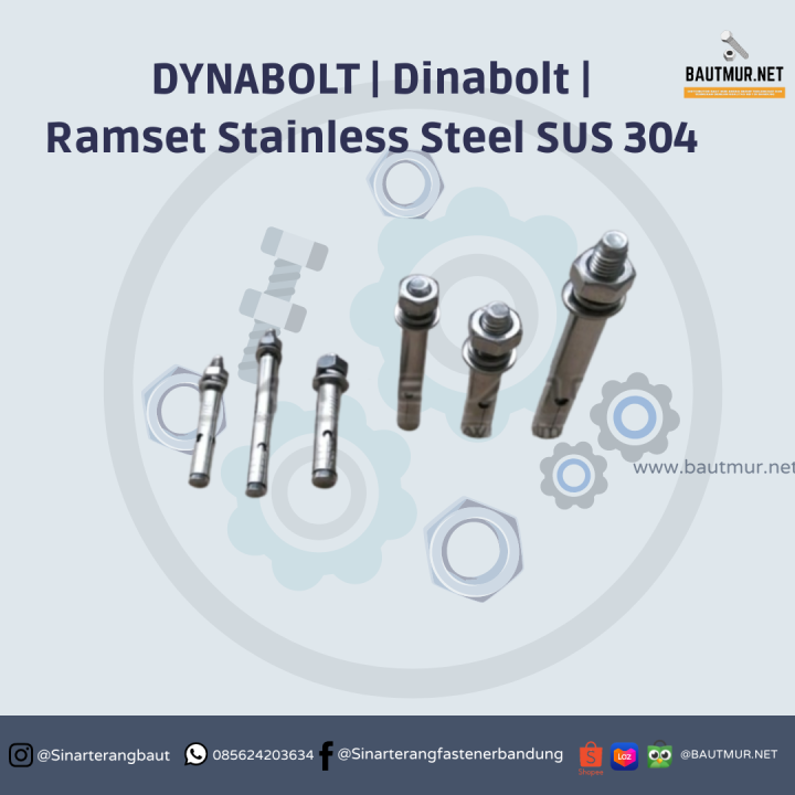 Dynabolt Dinabolt SS 304 M10 x 50 - Ramset Stainless Steel SUS 304 ...