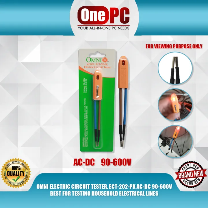 OMNI ELECTRIC CIRCUIT TESTER, ECT-202-PK AC-DC 90-600V, BEST FOR ...