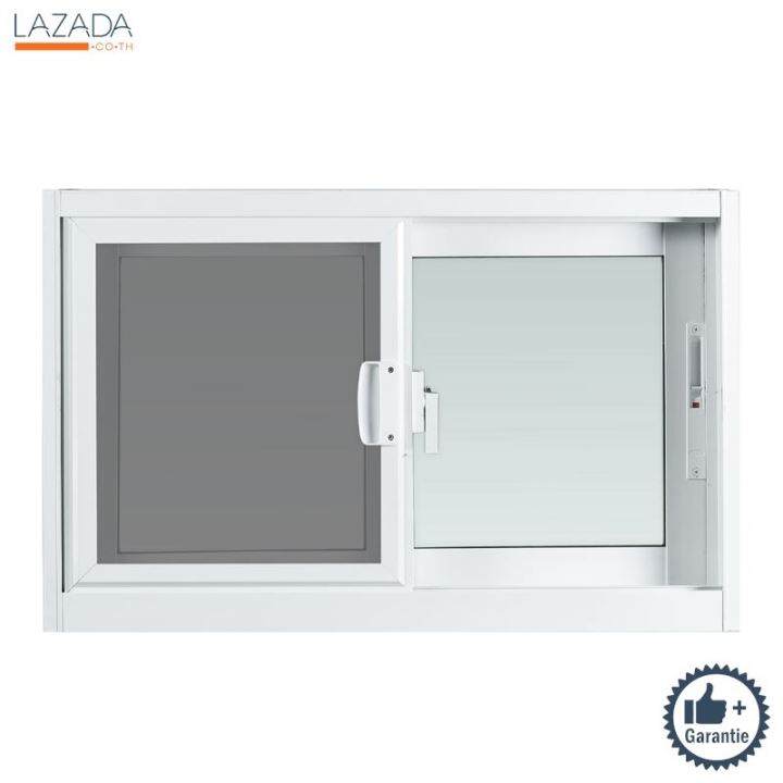 หน้าต่างอลูมิเนียมบานเลื่อน FRAMEX รุ่น 2 บาน + มุ้ง SS ขนาด 80 x 50 ซม. สีขาว ( ( รับประกัน ...