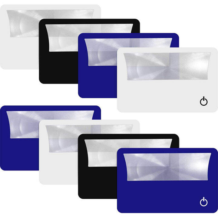 8 Pieces Card Magnifier Bundle Wallet Purse Magnifying Glass LED ...