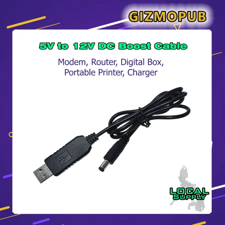 USB Power Boost line Cable 5V to DC 12V Step UP Module WIFI Modem ...