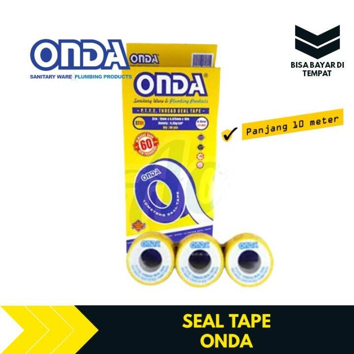 Seal Tape Sealtape ONDA 1 Box 1 Dus 72 Roll Siltip Seltip Penutup Celah ...