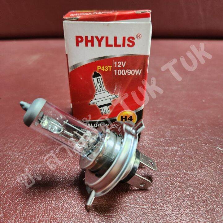 หลอดไฟ H4 P43T 12V 100/90W ใช้กับดวงไฟ HALOGEN SEMI SEALED BEAM ...