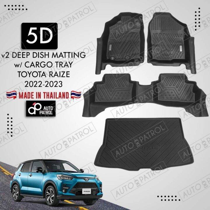 Toyota Raize 2022-2023 5D v2 Deep Dish Matting Cargo Tray / | Lazada PH