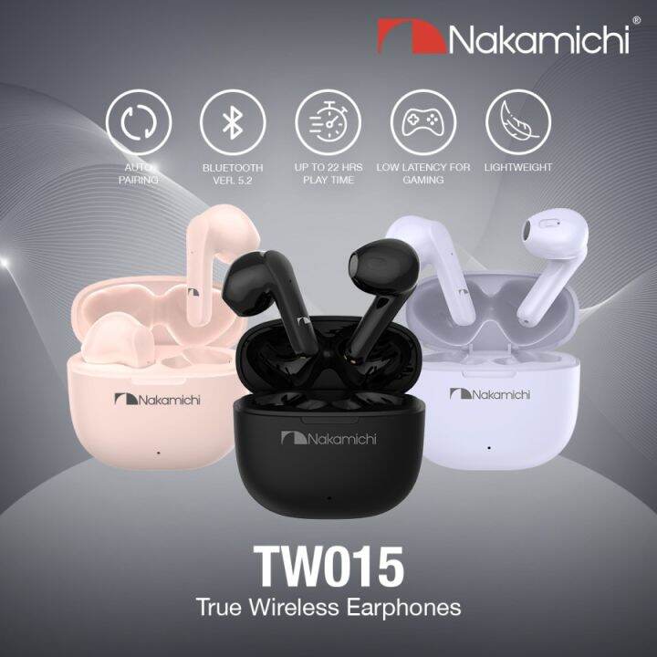 Nakamichi TW015 True Wireless Earbuds Bluetooth Earphone Gaming TWS HD | Lazada Indonesia