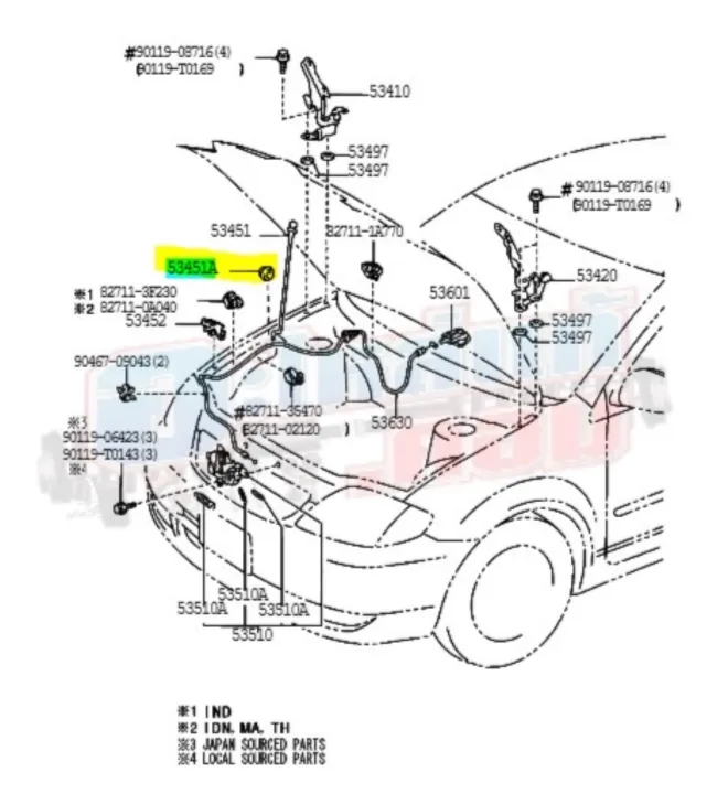 (ของแท้) 9048015034 ลูกยางรองก้านเหล็กค้ำฝากระโปรงหน้า อัลติส Altis ปี ...