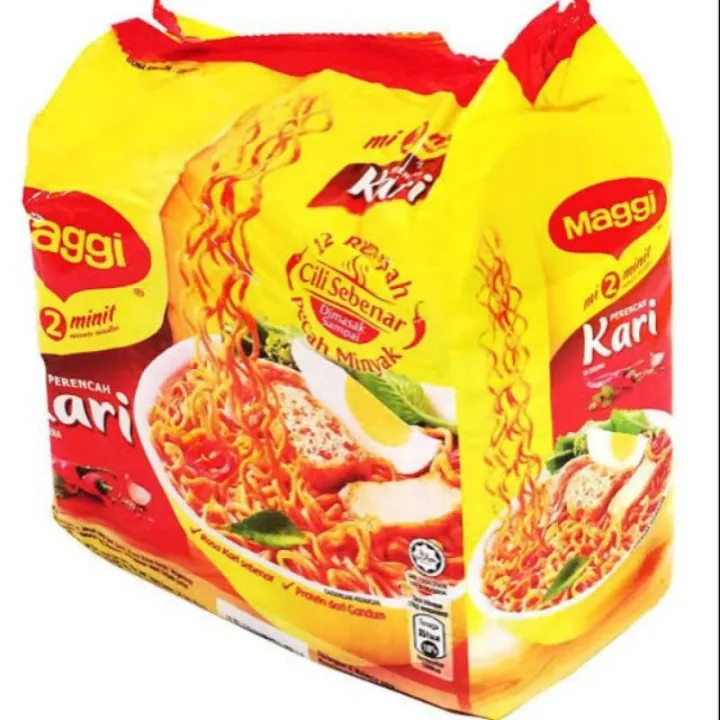(PACK) Imported Malaysian Maggi Kari Spicy Instant Noodles 359g | Lazada PH