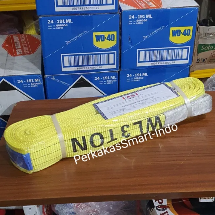 FASTLIFT webbing sling belt 3ton x 6meter full 6:1/tali sabuk 3t x 6m ...