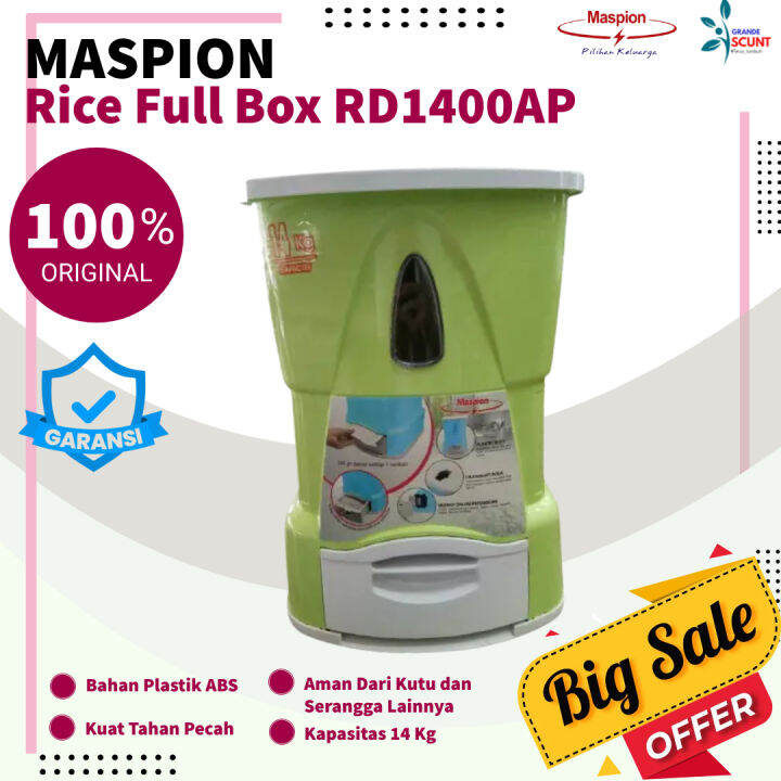 Rice Box 14 kg Ricebox Tempat Beras 14 kg Full Box RD1400AP MRD 1400AP ...
