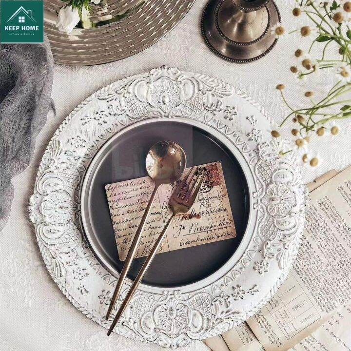 KeepHome PVC Charger Plate Wedding Hotel Party Craft Tray Plastic Tray ...