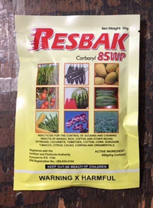 RESBAK INSECTICIDE CARBARYL 85WP 50GRAMS | Lazada PH