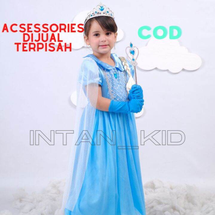 dress pesta anak baju elsa frozen CO04 | Lazada Indonesia