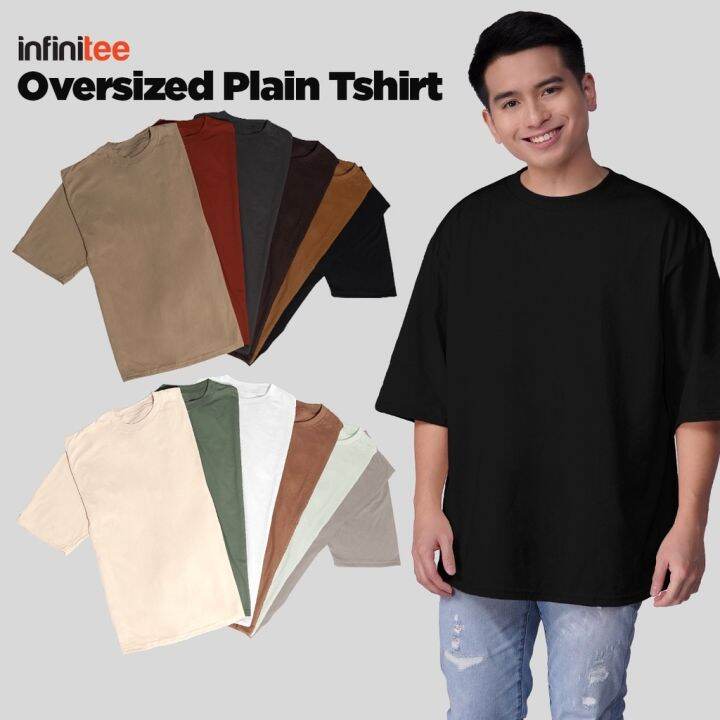 Infinitee Oversized Shirt For Men Women Khaki Green Mocha Plain Tshirt ...