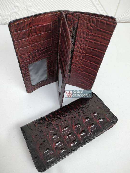 dompet paspor model panjang bahan kulit buaya asli dompet pria panjang ...