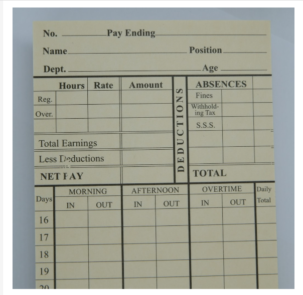 100pcs/ Pack Time Cards Timecards Monthly 2-sided for Employee ...