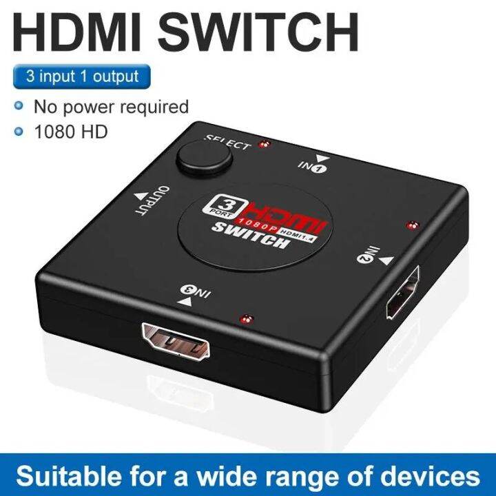 3 input 1 Output Mini 3 Port HDMI Switch Female to Female Switcher ...