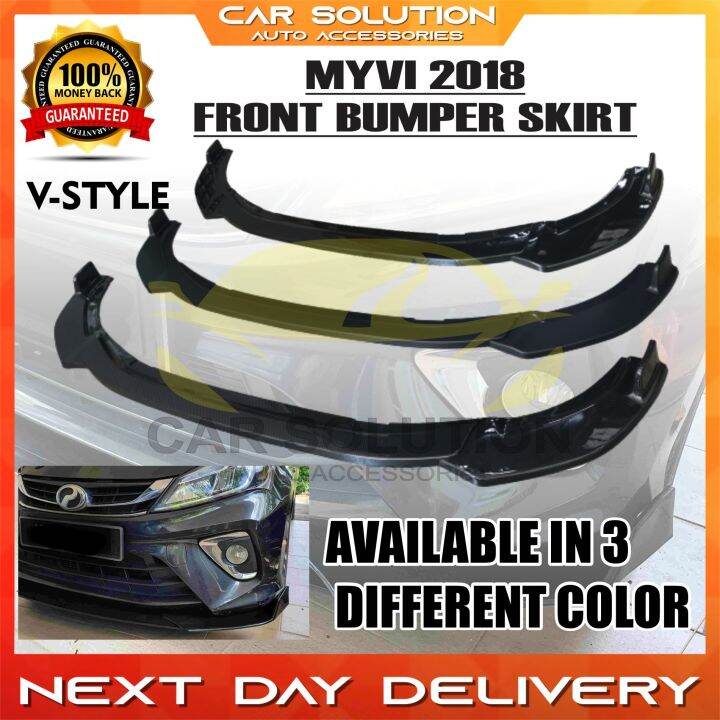 Matte Black Perodua Myvi 2018 Front Bumper Car Diffuser Lip Wrap Angle ...