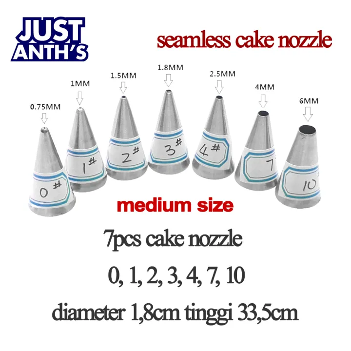 7pcs Round Tip Cake Nozzle Spuit Bulat Tanpa Sambungan | Lazada Indonesia