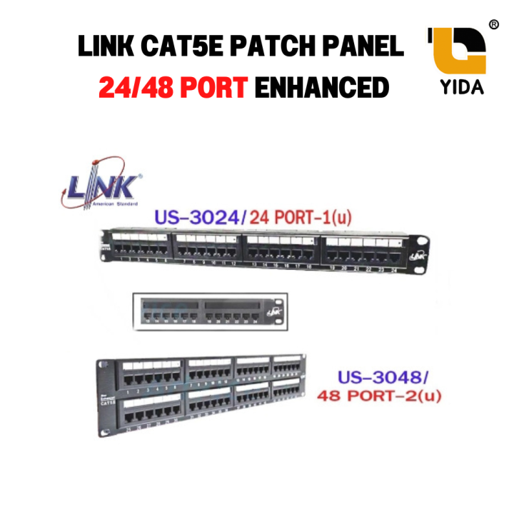 LINK CAT5E PATCH PANEL 48 PORT ENHANCED(2U) w Support / LINK CAT 5E PATCH PANEL 24 PORT ENHANCED ...